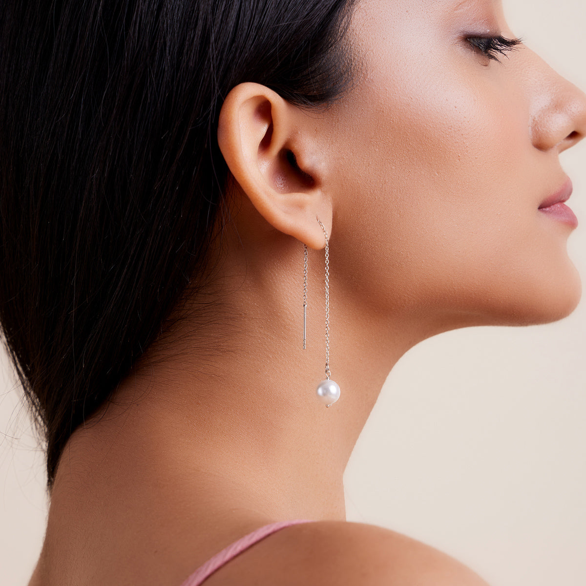 Buy White Pearl Silver Thread Earrings Online | March – March Jewellery ...